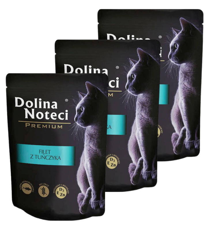 Dolina Noteci Kot Premium Adult Filet z tuńczyka Mokra Karma 10x85g SASZETKA