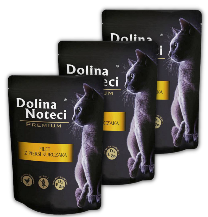 Dolina Noteci Kot Premium Adult Filet z piersi kurczaka Mokra Karma 10x85g SASZETKA