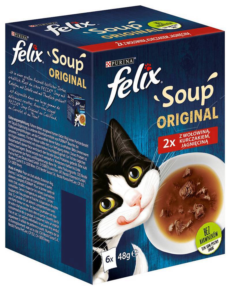 Felix Kot Soup Original Mokra karma Wiejskie smaki dla kota 6x48g